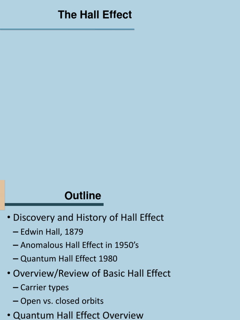 Overview of Hall Effect Discoveries | PDF | Theoretical Physics ...