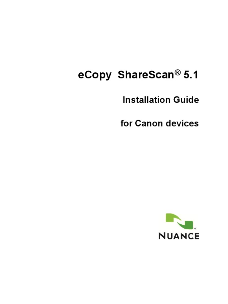 PDF Install Guide ShareScan Comprehensive Canon | PDF | Microsoft ...