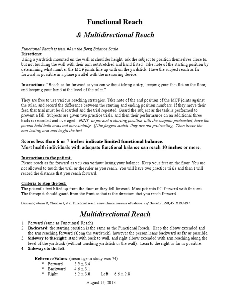Functional Reach | PDF