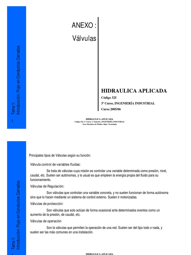 Cálculo del Coeficiente de Válvula Cv | PDF | Válvula | Descarga ...