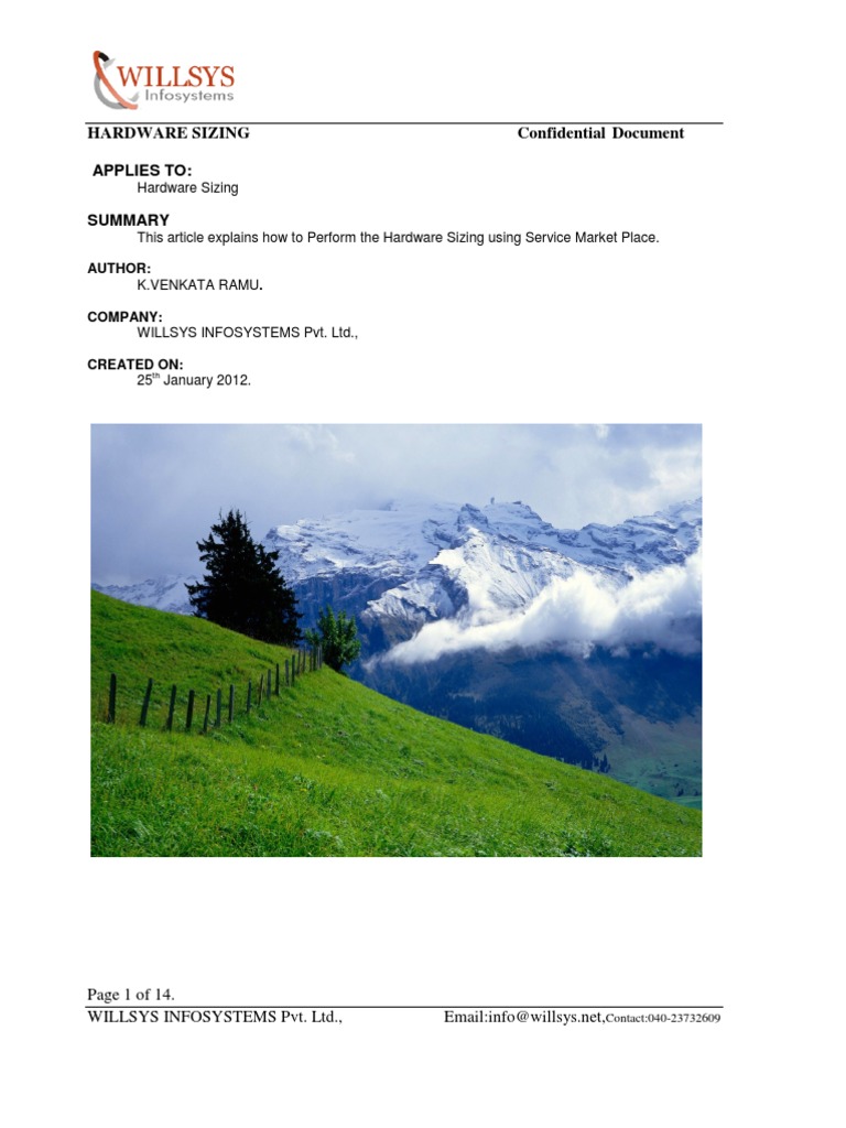 Applies To:: Hardware Sizing Confidential Document | PDF | Legal ...