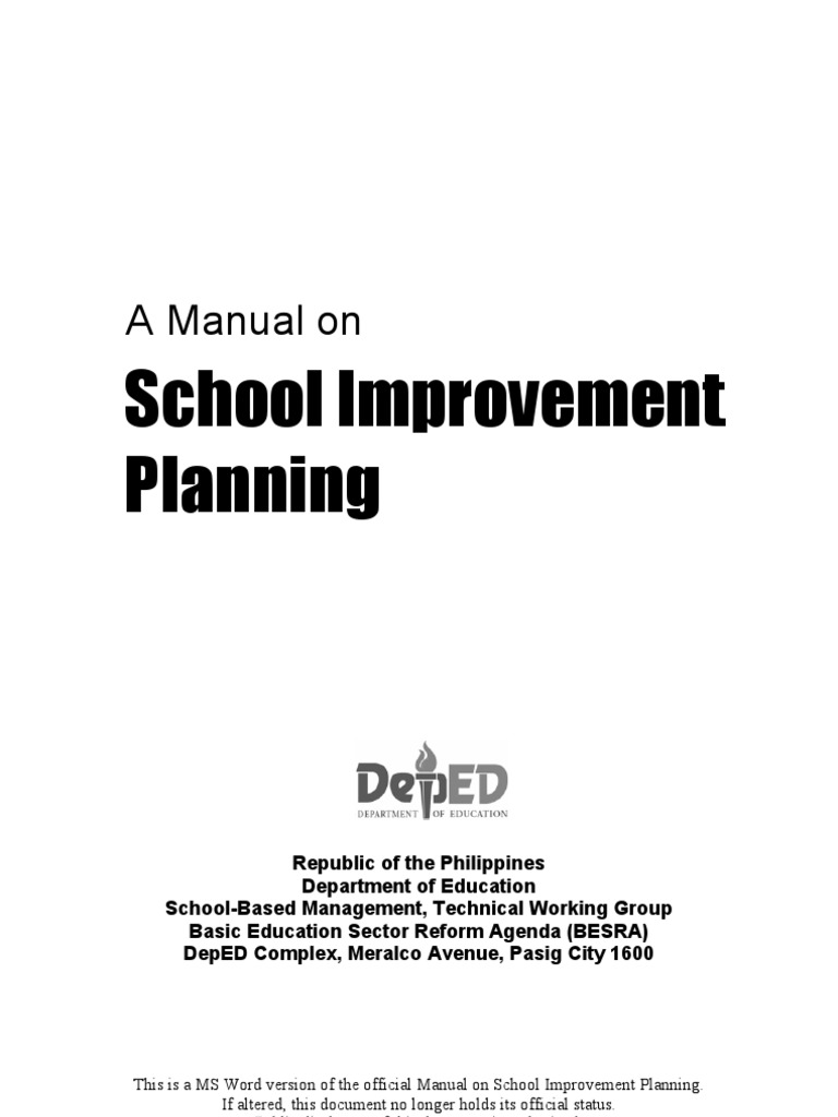School Improvement Plan PDF | PDF | Governance | Teachers