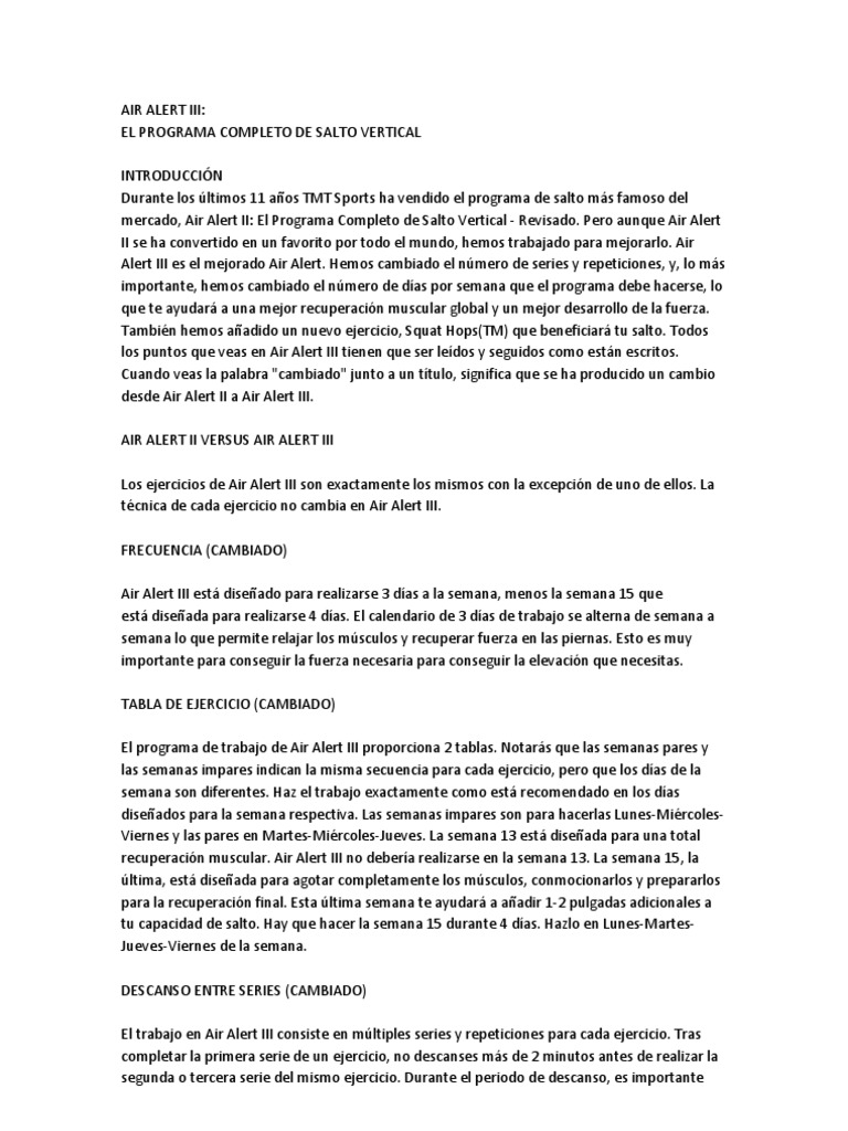 Air Alert III: Mejora tu Salto Vertical | PDF | Defensor (Asociación de ...