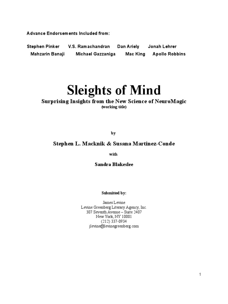 Sleight S of Mind Proposal | PDF | Magic (Illusion) | Perception