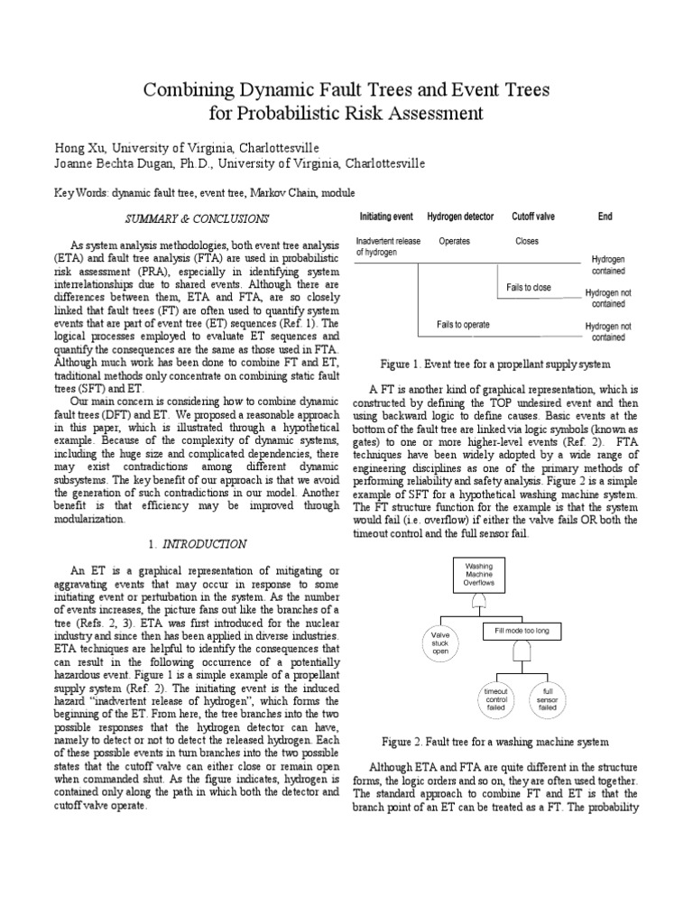 Combining Dynamic Fault Trees and Event Trees For Probabilistic Risk ...