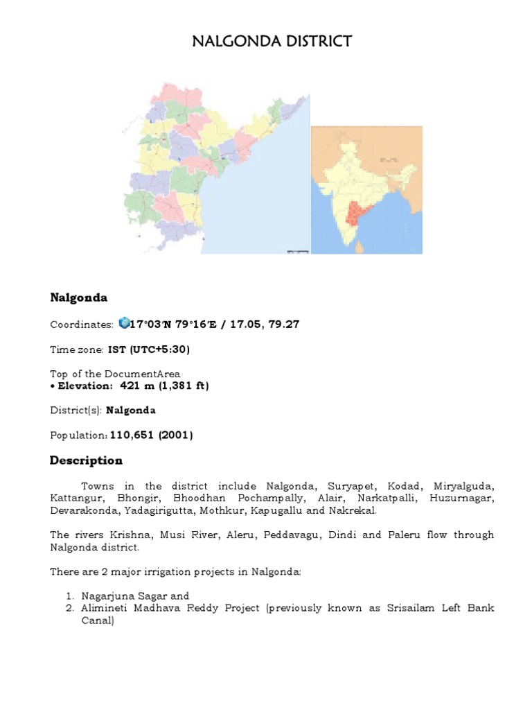 Overview of Nalgonda District, Telangana | PDF | Religion And Belief