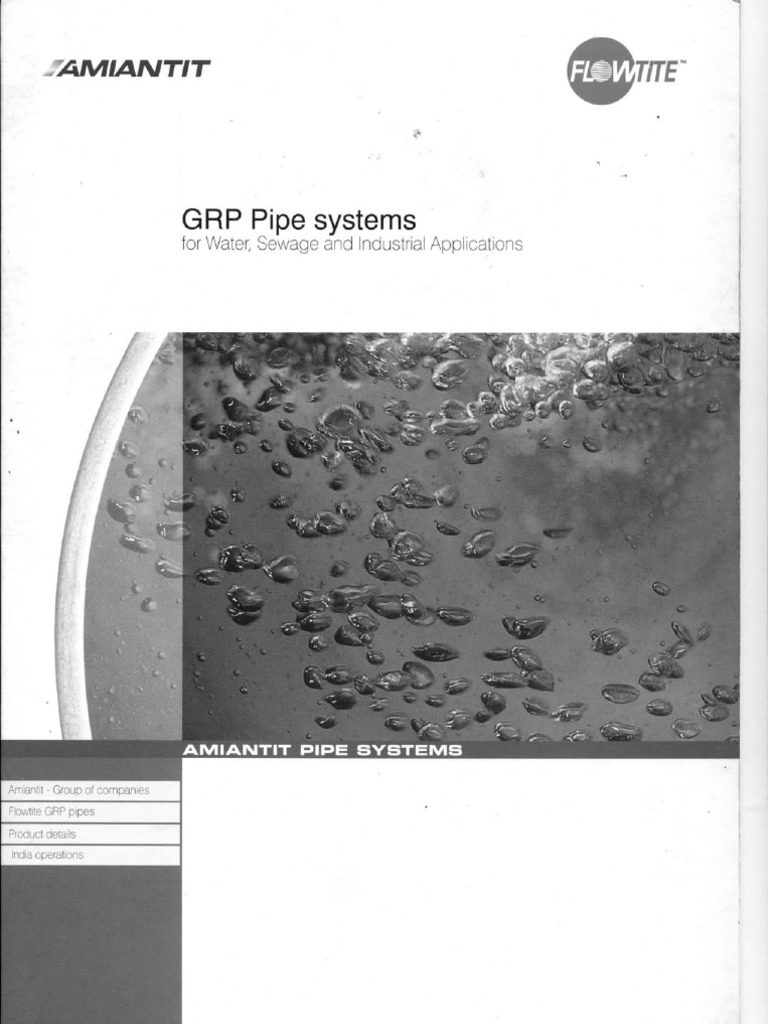 GRP Brochure Amiantit | PDF | Pipe (Fluid Conveyance) | Fiberglass
