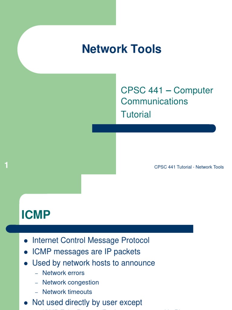 Network Tools: CPSC 441 - Computer Communications Tutorial | PDF | Network Packet | Computer Network