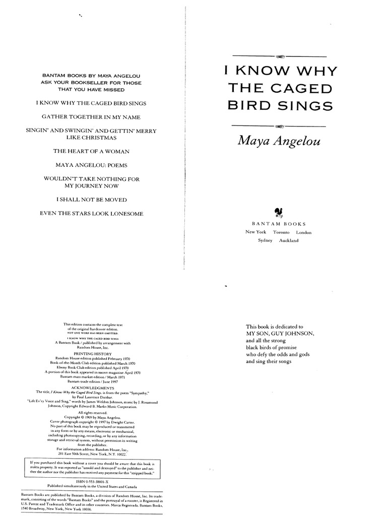 I Know Why The Caged Bird Sings | PDF