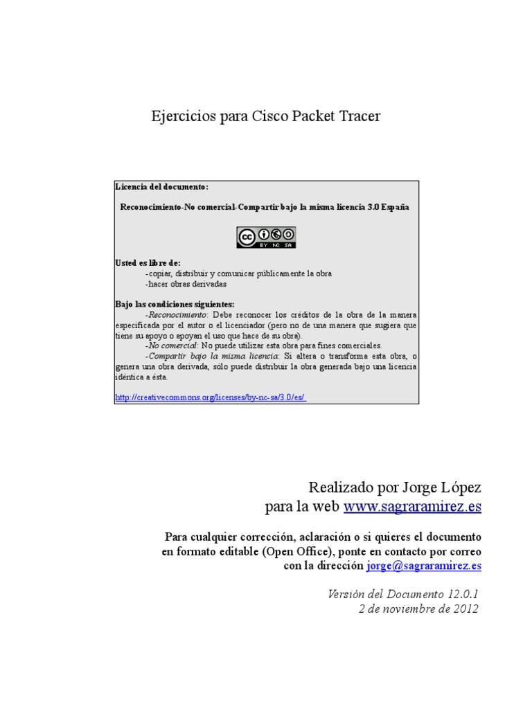 Ejercicios Packet Tracer 2bach para Sagraramirez PDF | PDF | Enrutador (Computación) | Redes de ...