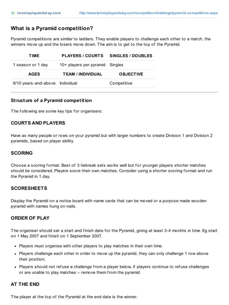 Pyramid Competition | PDF | Gaming | Sports