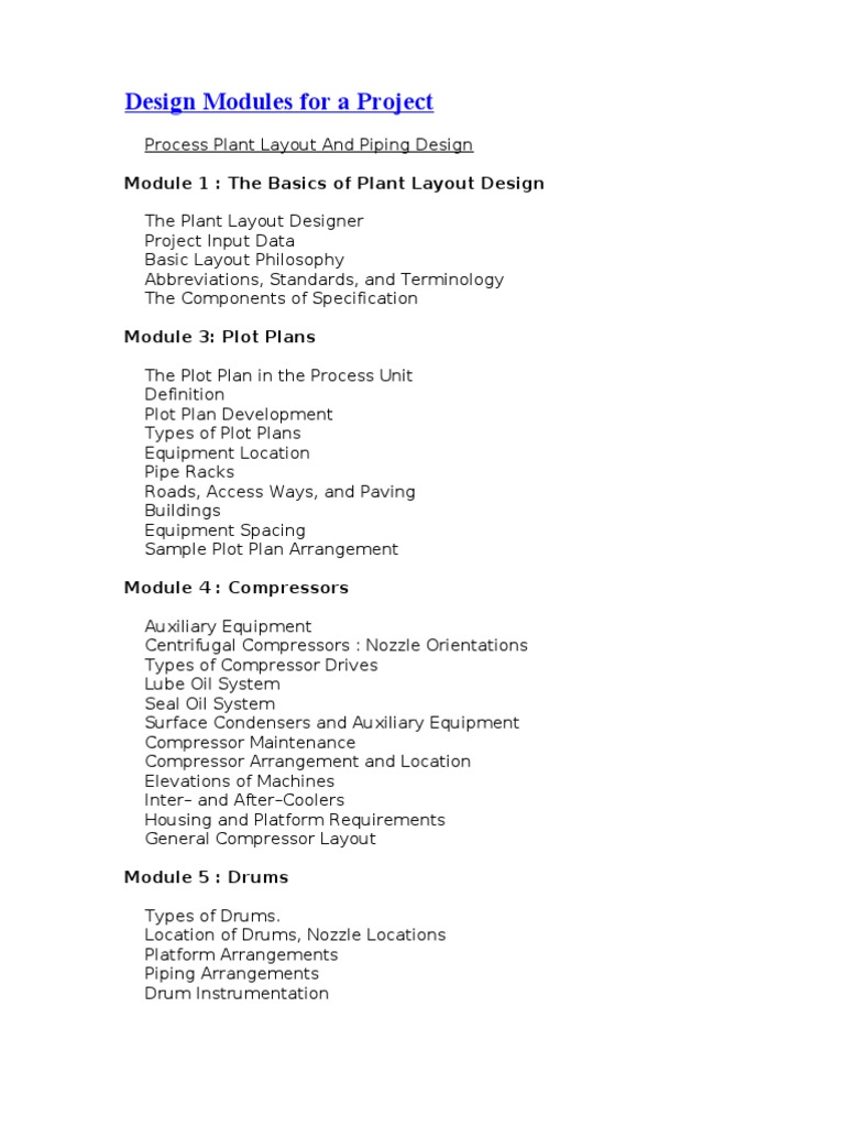 Design Modules For A Pipe Line Project | PDF | Valve | Pipe (Fluid ...