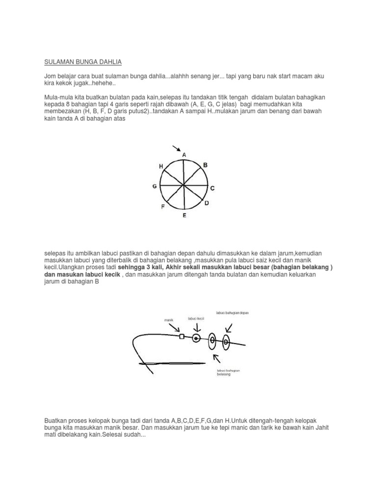 Cara Menjahit Manik Dan Labuci | PDF