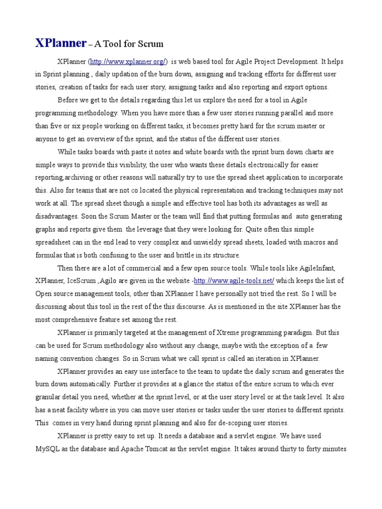 Xplanner A Tool For Agile | PDF | Scrum (Software Development) | Agile ...