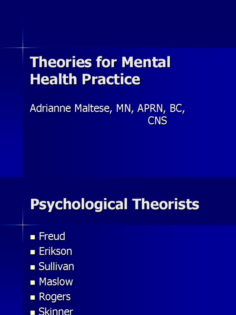 5 Theories For Mental Health | PDF