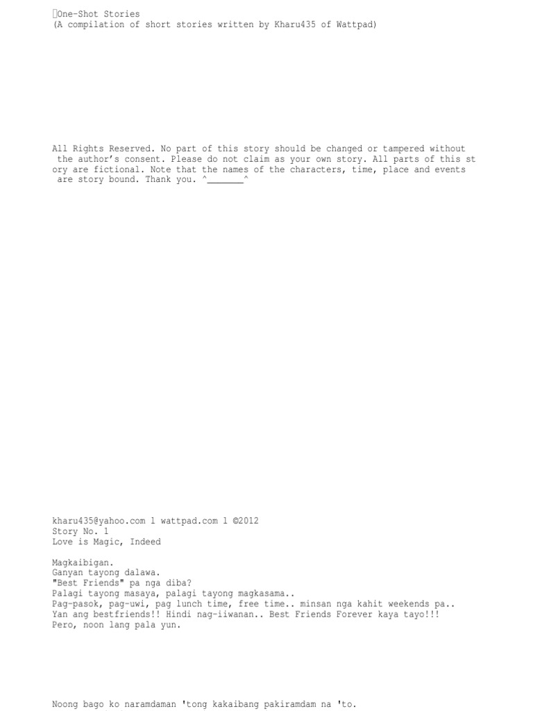 One Shot Stories | PDF