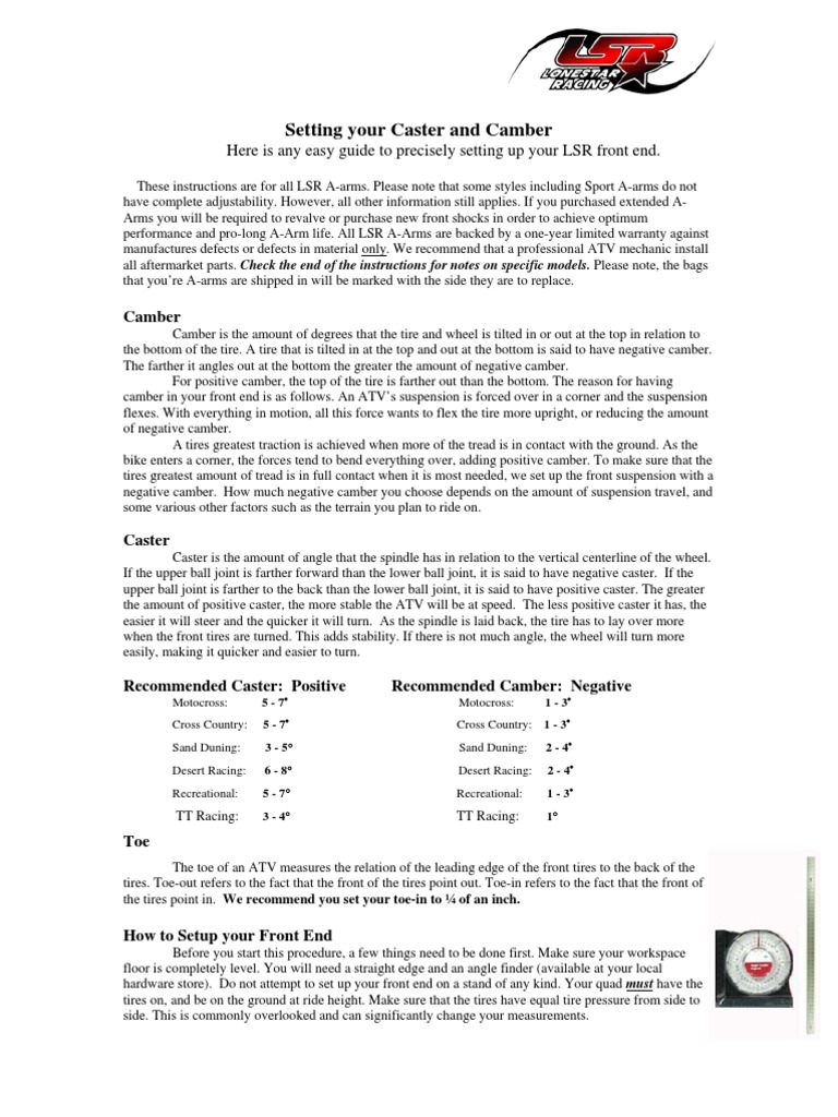 Setting Your Caster and Camber: Here Is Any Easy Guide To Precisely ...