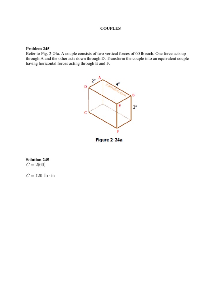 Couples | PDF | Torque | Force