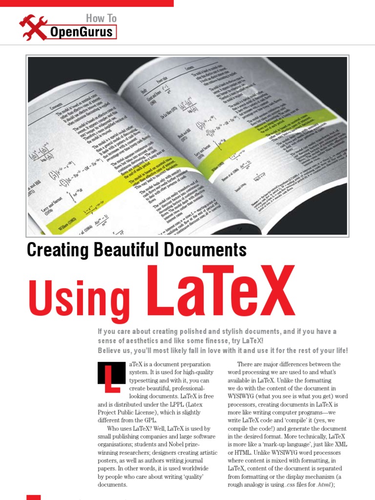 Creating Beautiful Documents Using LateX | PDF | Te X | Text