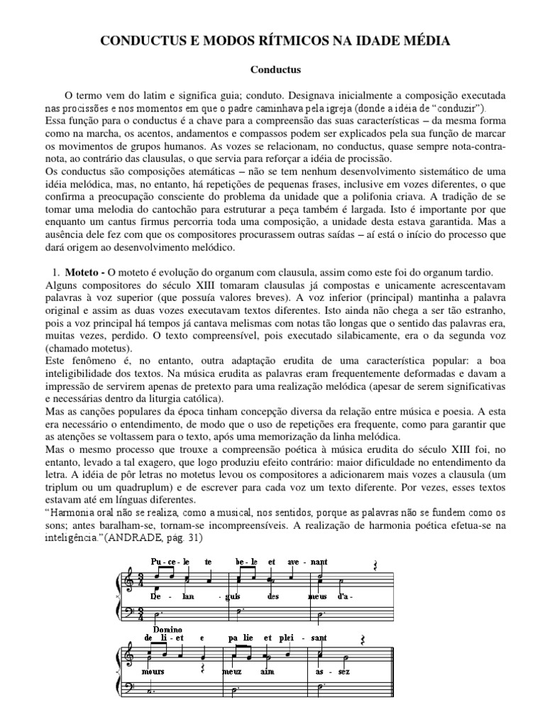 Conductus e Modos Rítmicos Medievais | PDF | Teoria da Música ...