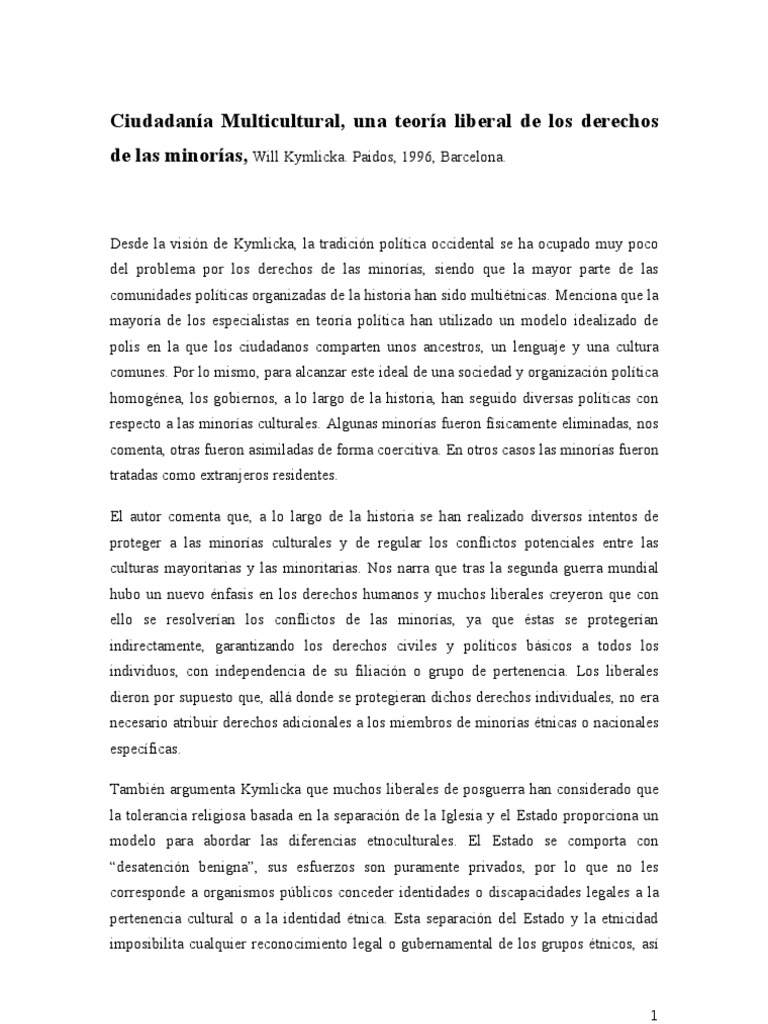 Ciudadania Multicultural | PDF