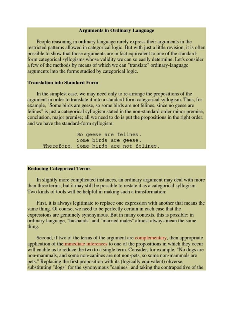 Arguments in Ordinary Language | PDF | Argument | Validity