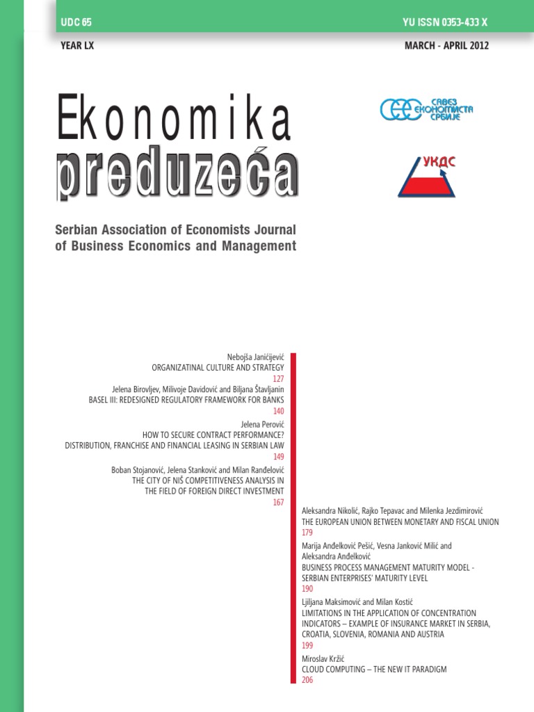 Ekonomika Preduzeca 3-4 2012 English | PDF | Strategic Management | Organizational Culture