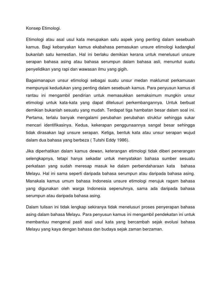Konsep Etimologi | PDF