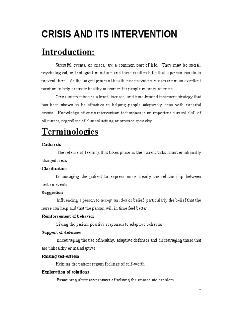 Crisis Intervention | PDF | Coping (Psychology) | Psychological Trauma