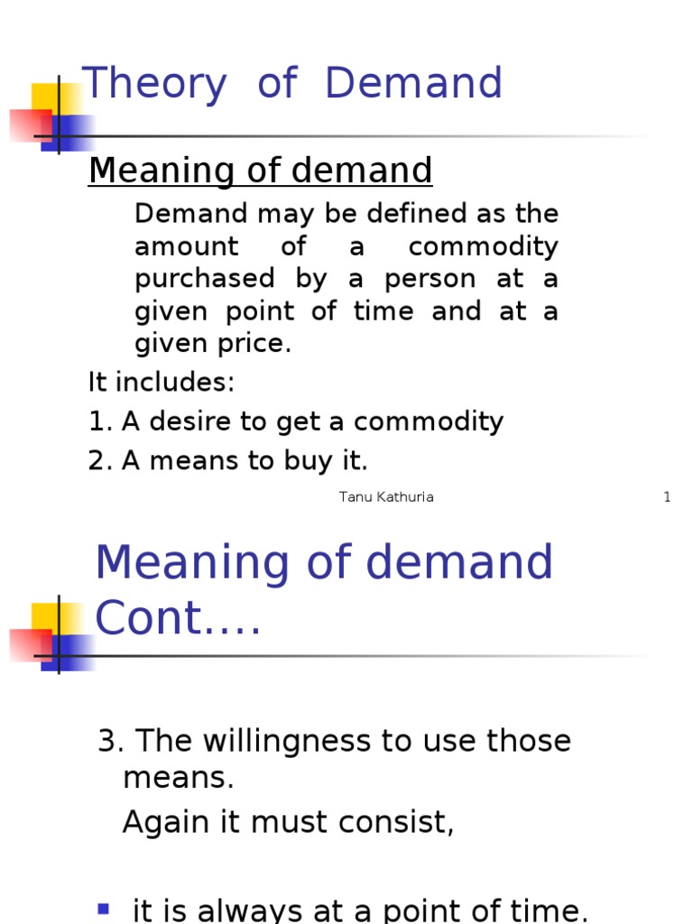Theory of Demand ME | Supply (Economics) | Supply And Demand
