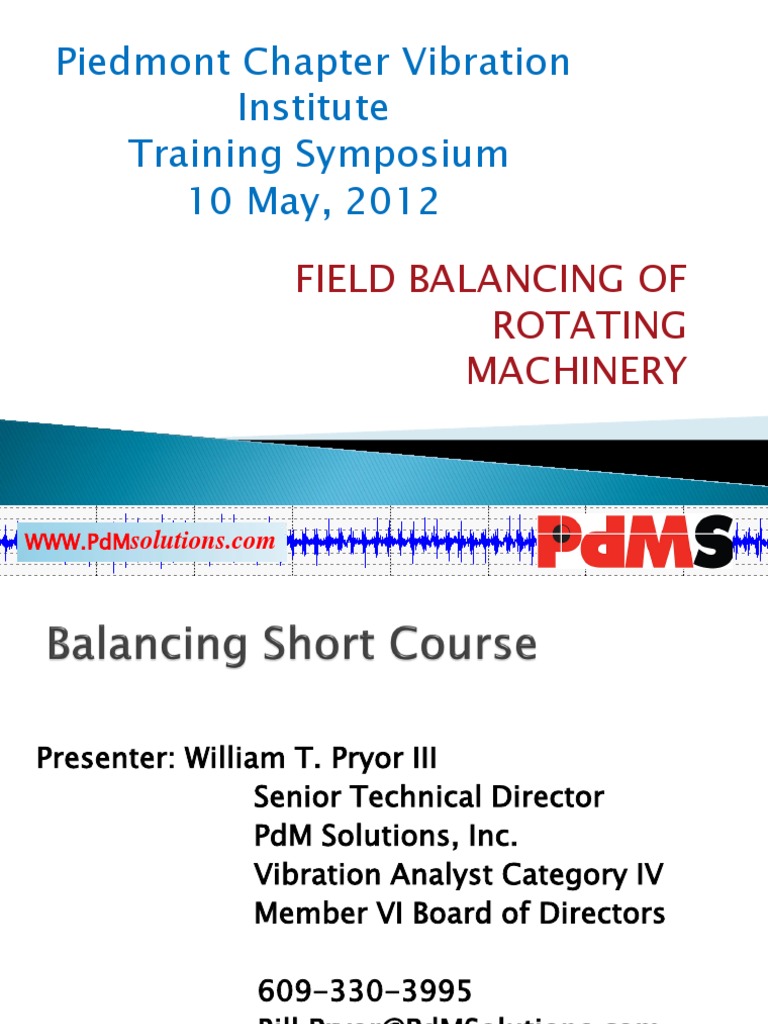 PDMS Balance 0512 - Field Balancing | PDF | Turbine | Weight