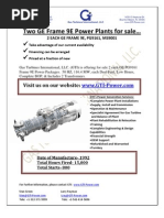 MS5001PA Gas Turbine Fact Sheet | PDF | Gas Turbine | Duct (Flow)