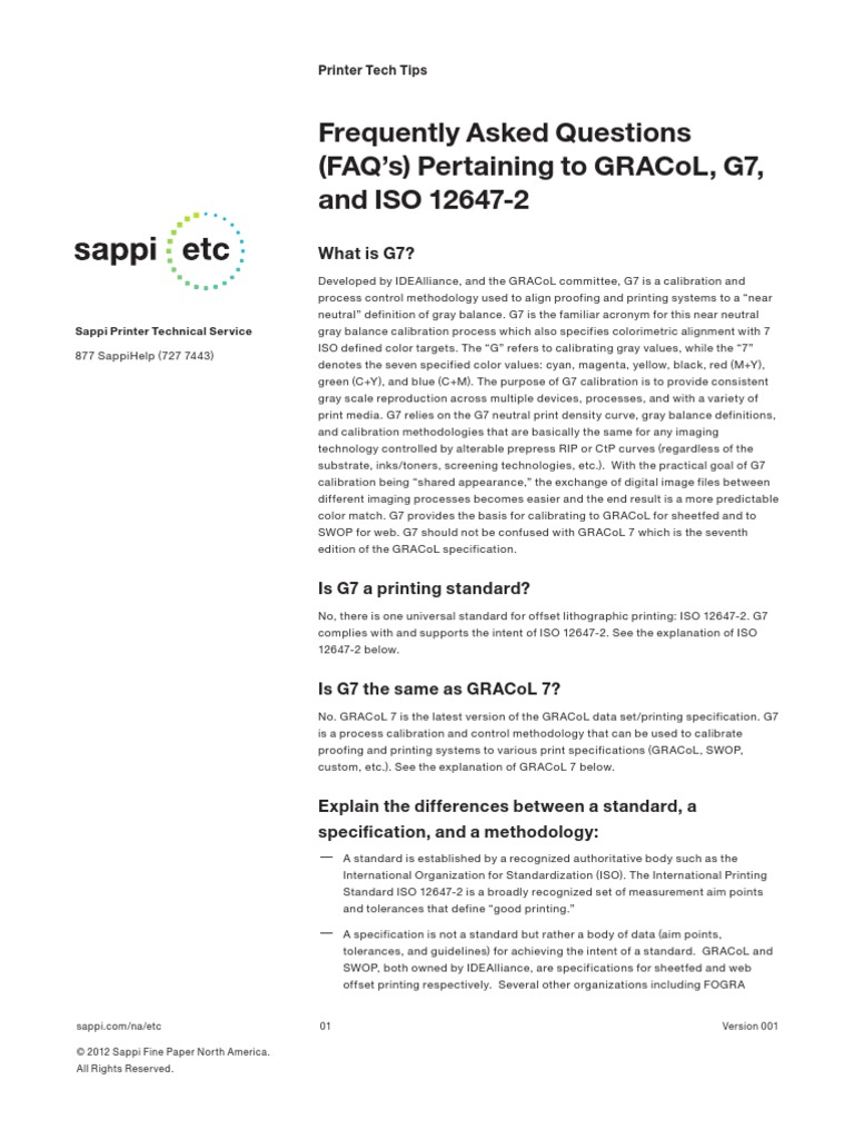 Frequently Asked Questions (FAQ's) Pertaining To GRACoL, G7, and ISO ...