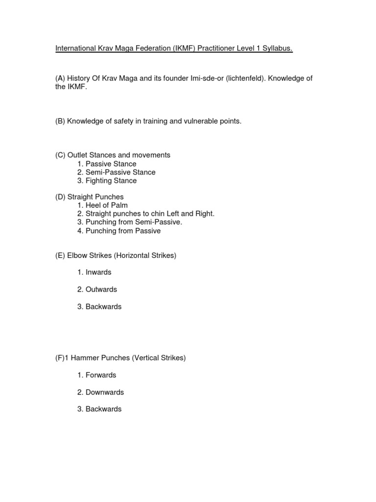 Krav Maga p1 | PDF | Krav Maga | Combat Sports