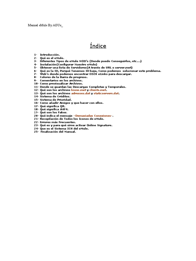 (Muy Bueno) Completo Manual de Uso Y Configuracion de Emule | PDF | De ...