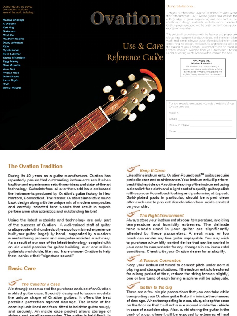 Ovation Manual | PDF | Guitars | Music Technology
