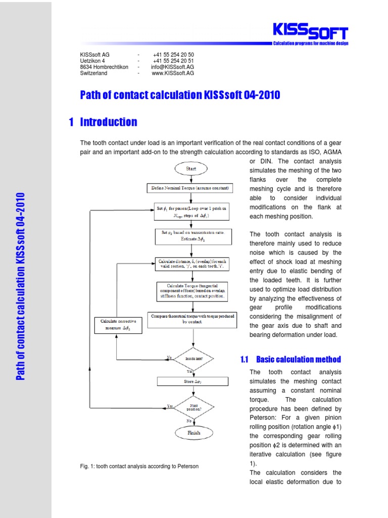 Path of Contact Calculation | PDF | Gear | Bending
