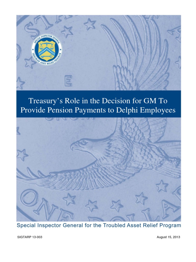 SIGTARP Delphi Report | PDF | Troubled Asset Relief Program | United ...