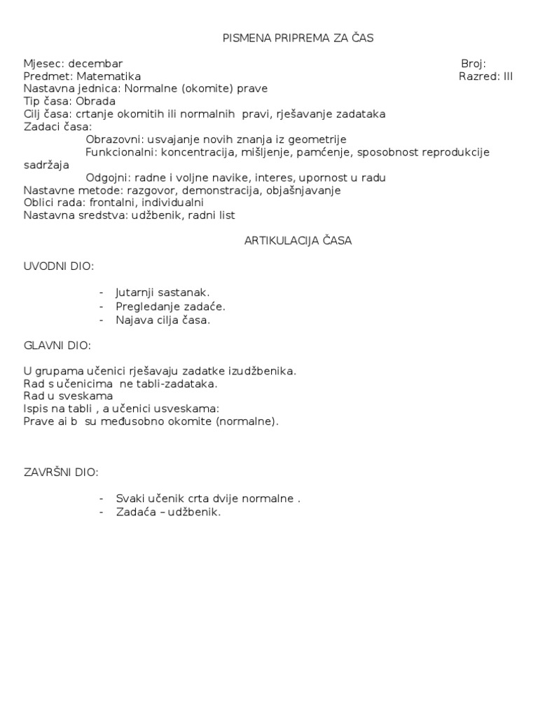 Normalne Ili Okomite Prave | PDF