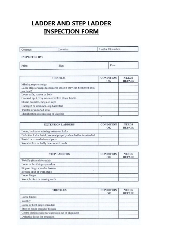Ladder Safety Inspection Guide | PDF