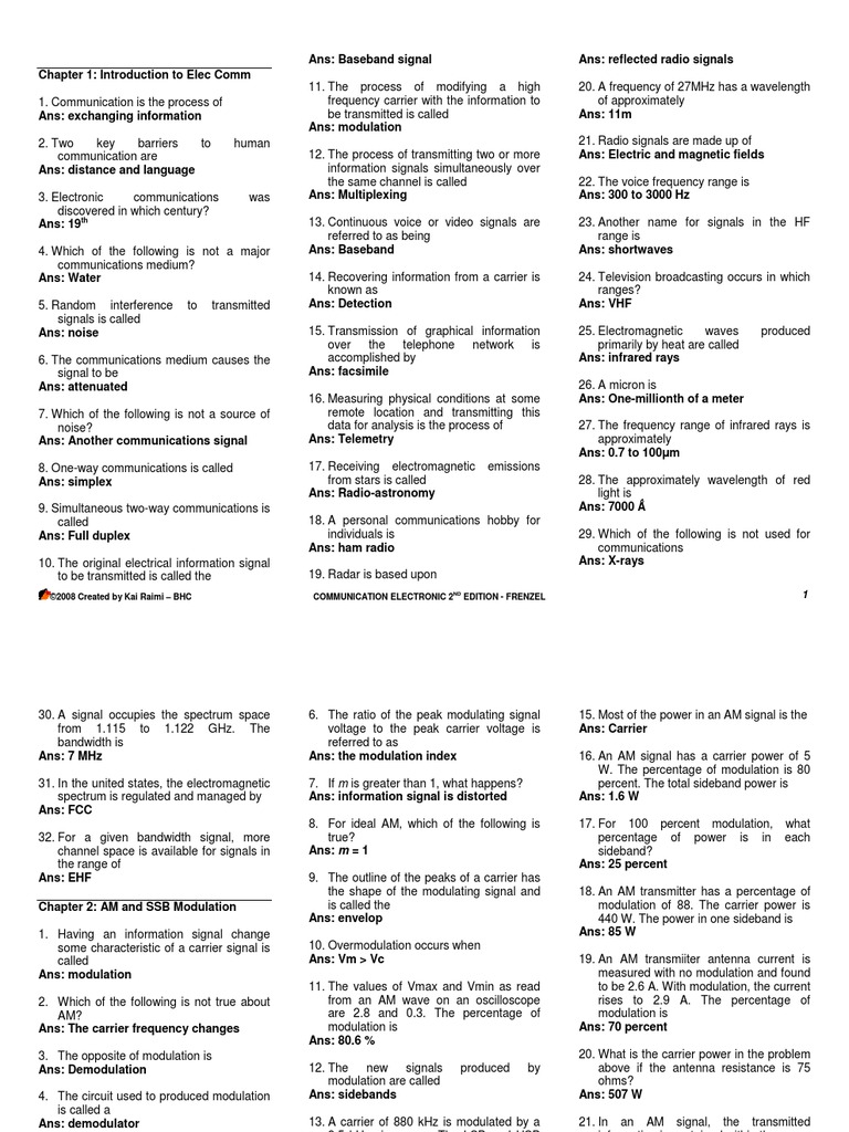 Frenzel (Q&A) | PDF | Frequency Modulation | Detector (Radio)