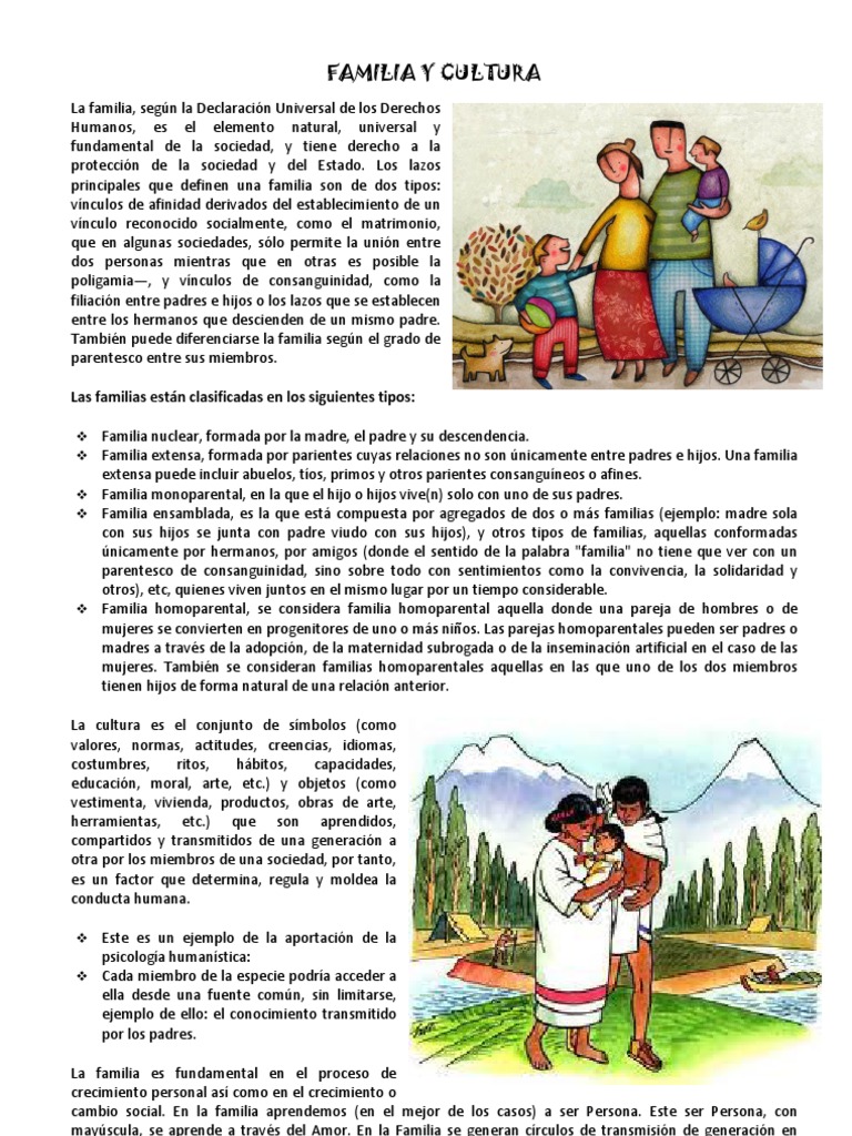 La Familia y Cultura | PDF | Parentesco y descenso | Familia