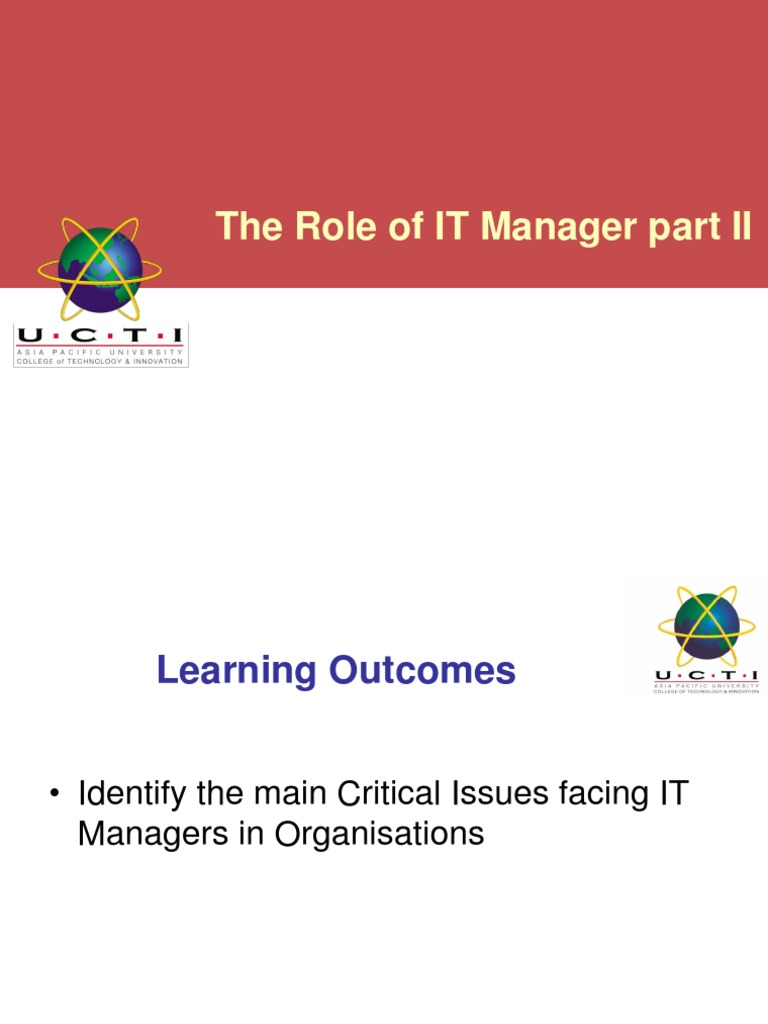 L02 Role of IT Manager Part II | PDF | Itil | Risk Management