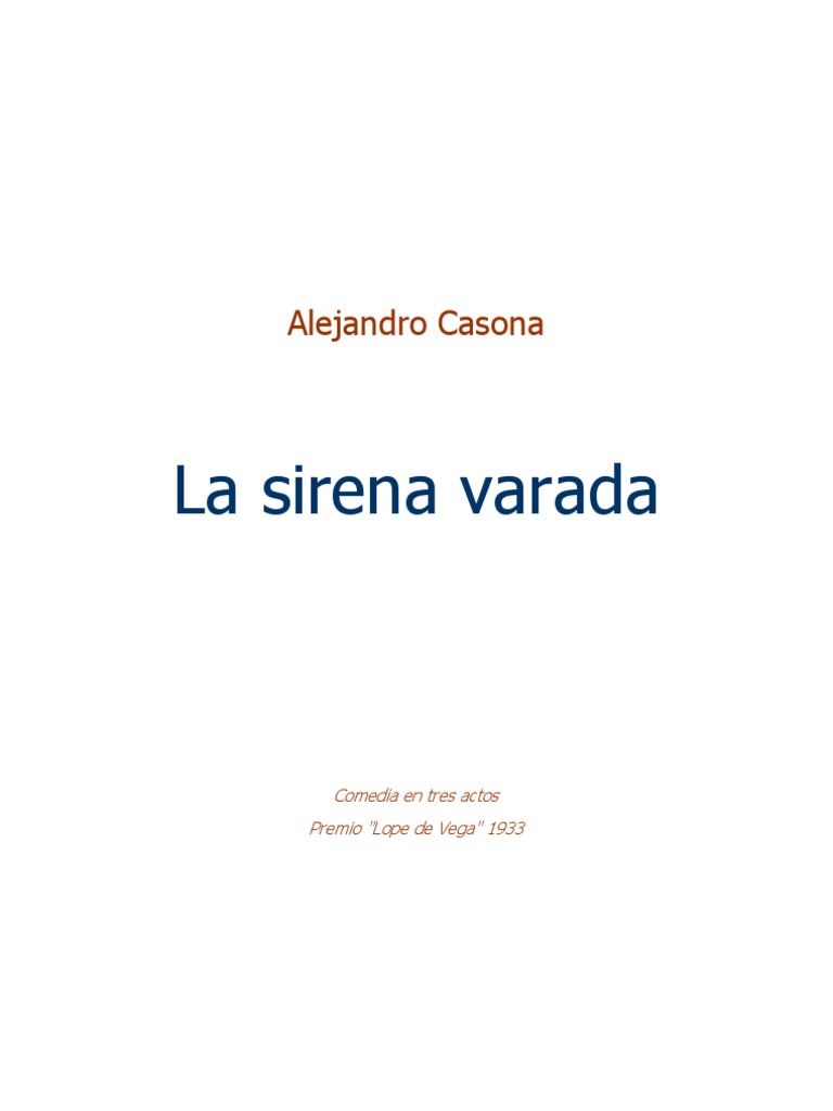 La Sirena Varada - Alejandro Casona PDF | PDF | Fantasmas | Amor