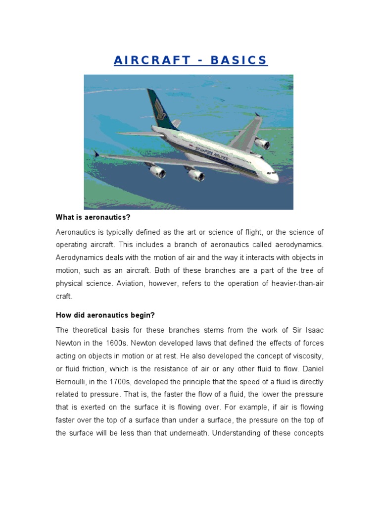 Aircraft - Basics: What Is Aeronautics? | PDF | Flight Control Surfaces ...