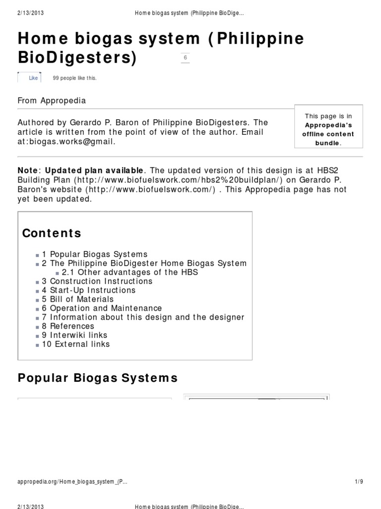 Philippine Home Biogas System Guide | PDF | Biogas | Anaerobic Digestion