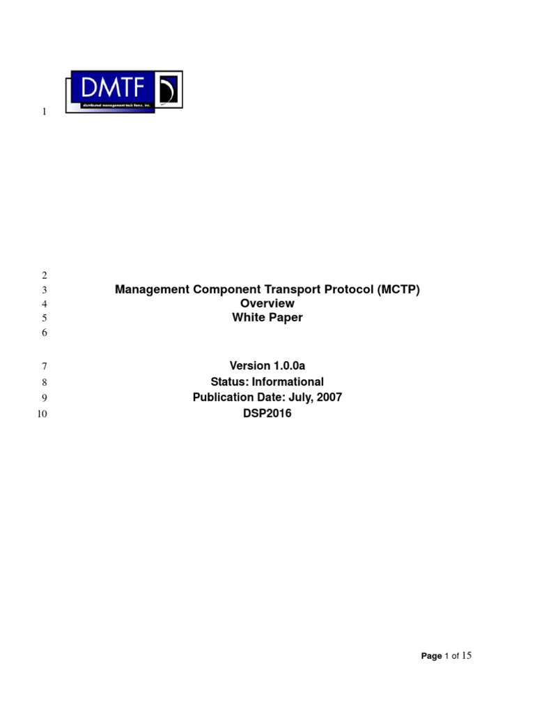 DMTF MCTP DSP2016 | PDF | Communications Protocols | Network Packet