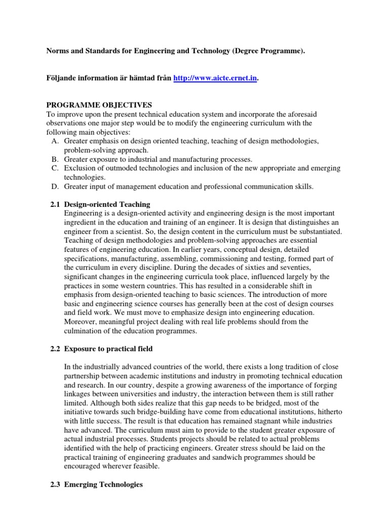 Norms+and+Standards+for+Engineering+and+Technology+ Degree+Programme ...