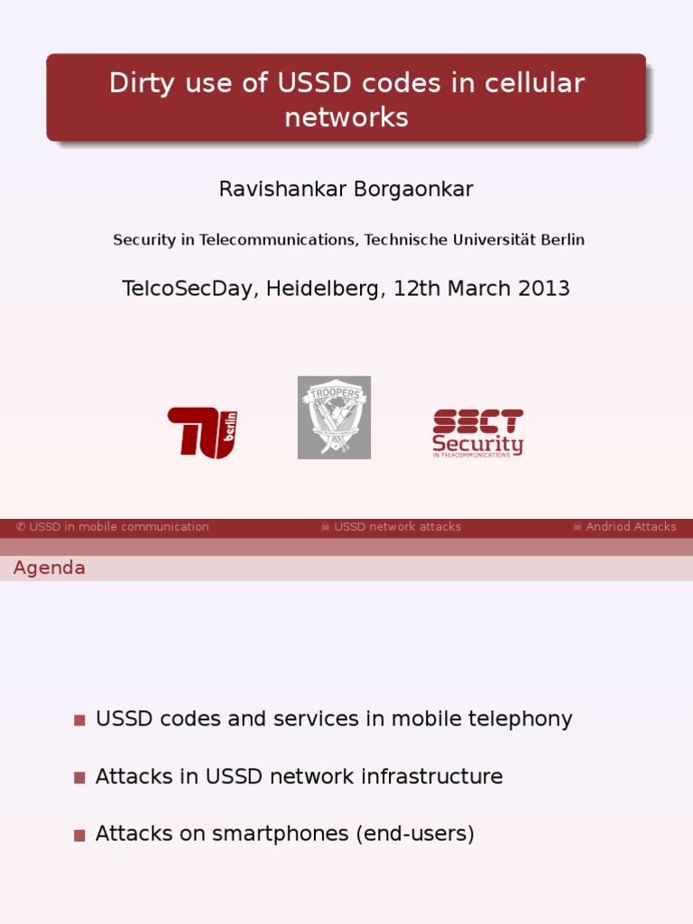 TROOPERS13-Dirty Use of USSD Codes in Cellular-Ravi Borgaonkor | PDF | Android (Operating System ...