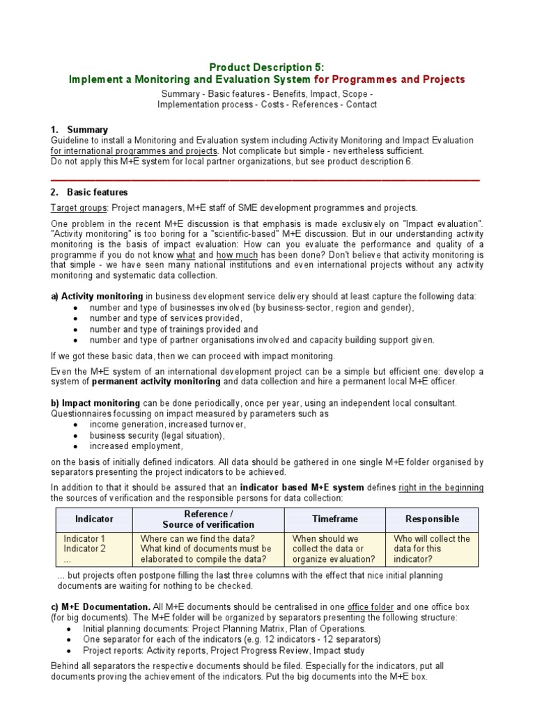 Product5 M+e Development Projects | PDF | Monitoring And Evaluation | Capacity Building